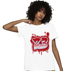 Number 23 Graffitil Unisex Shirt Match AJ 11 Cherry - Etsy