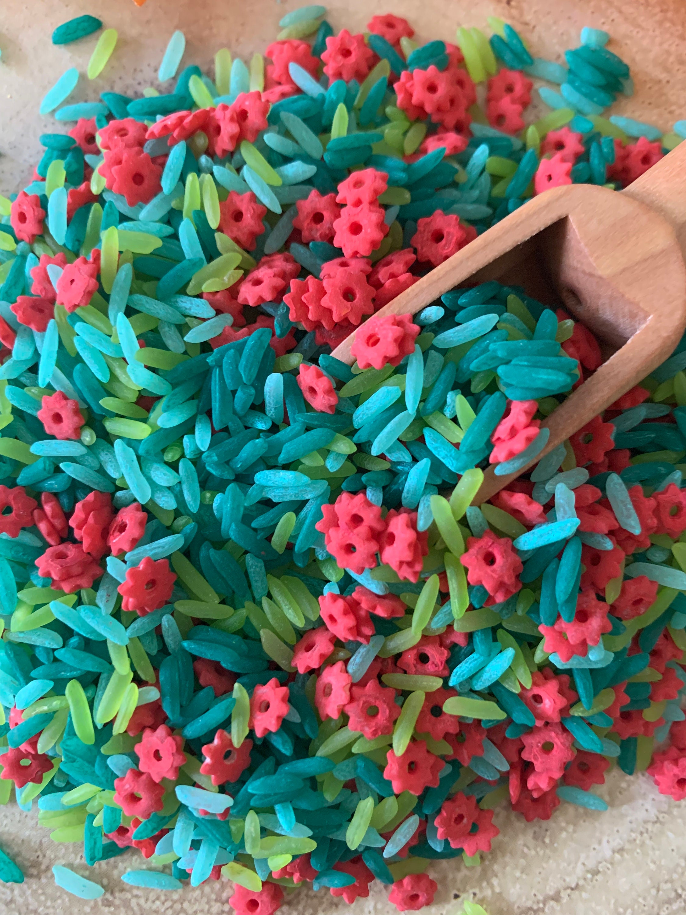 Remembrance Sunday Sensory Rice, Red Poppies Sensory Bin Fillers, Loose ...