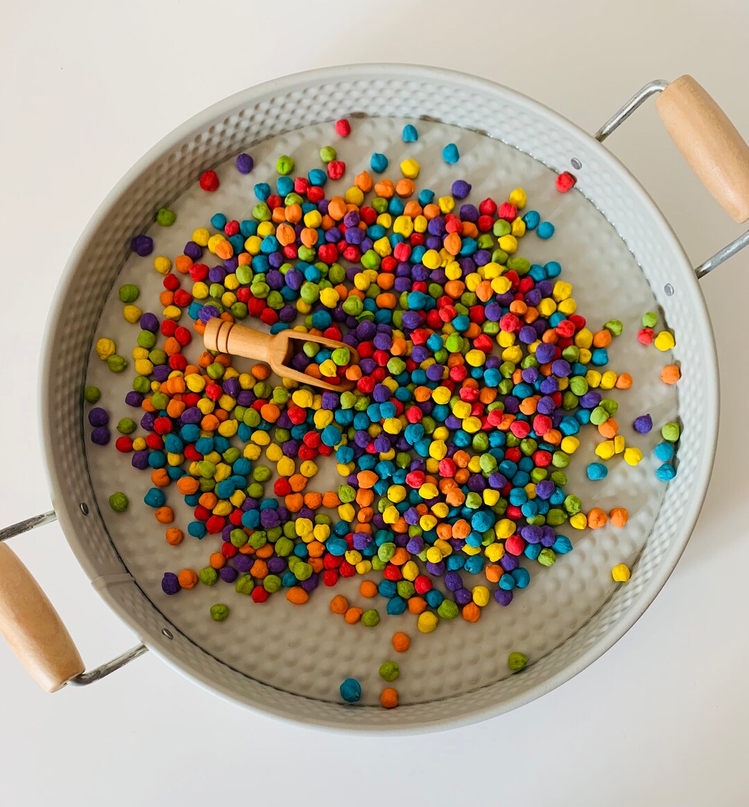 Round Sensory Tray With Painted Chickpeas Kit, Sensory Tray Kit ...