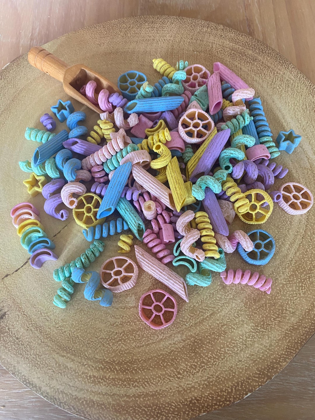 Rainbow Sensory Pasta, Pastel Rainbow Sensory Bin Fillers, Rainbow ...