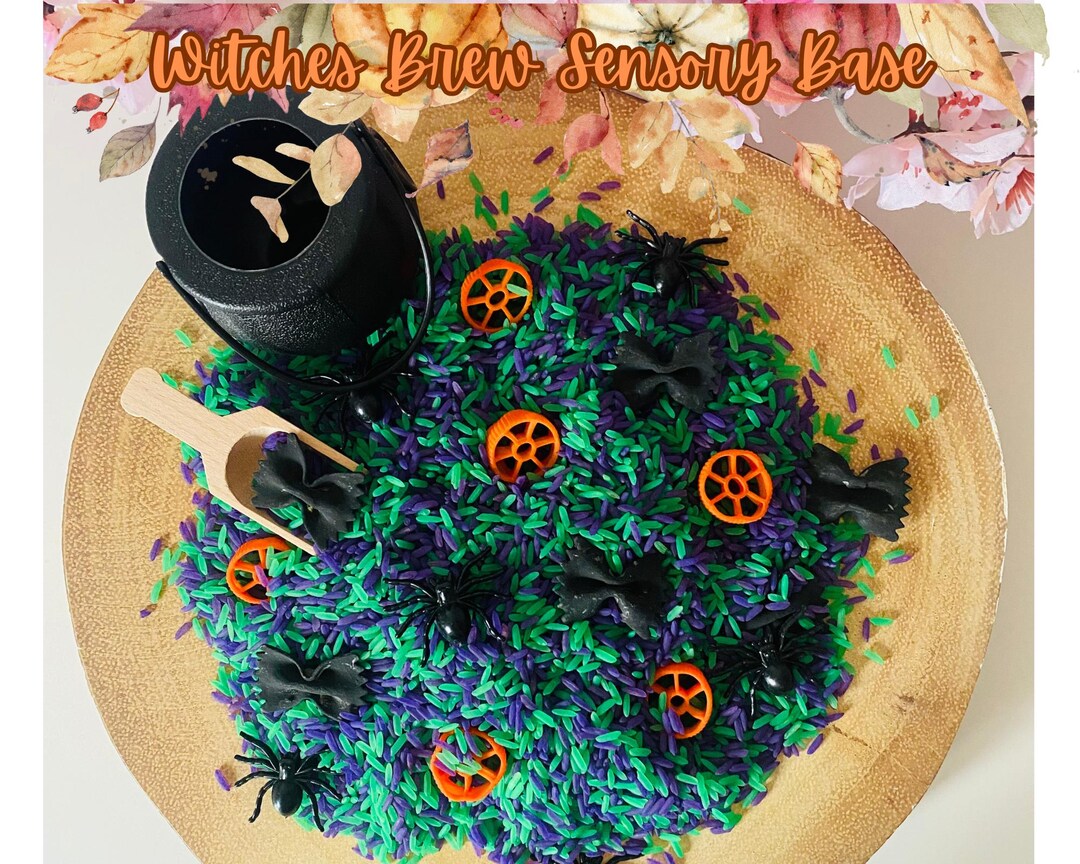 Halloween Sensory Kit, Witches Brew Rice, Cauldron, Spider Play Set - Etsy