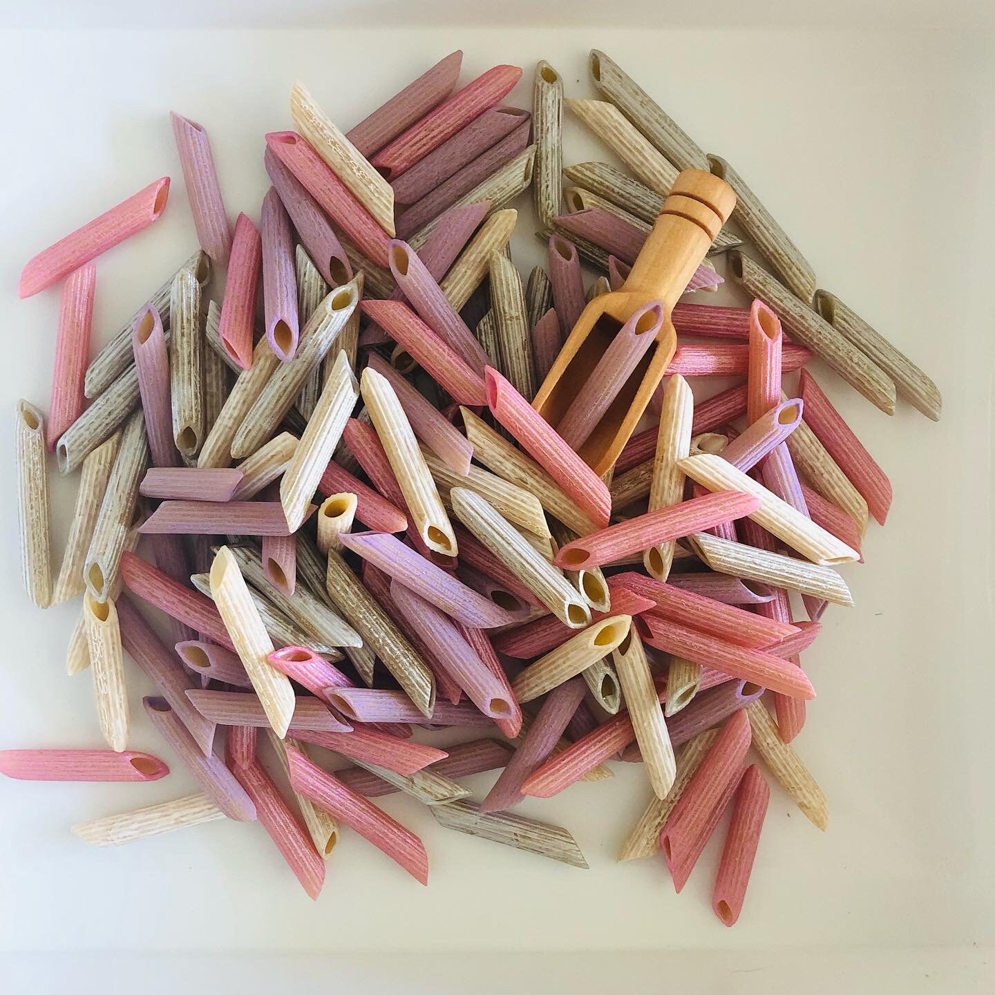 Round Sensory Tray With Painted Pasta Kit, Sensory Tray Kit, Rainbow ...