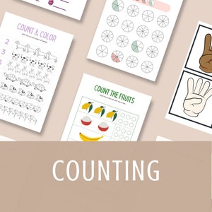 Counting Worksheets, Preschool, Pre-k Worksheets, Homeschool Printable ...
