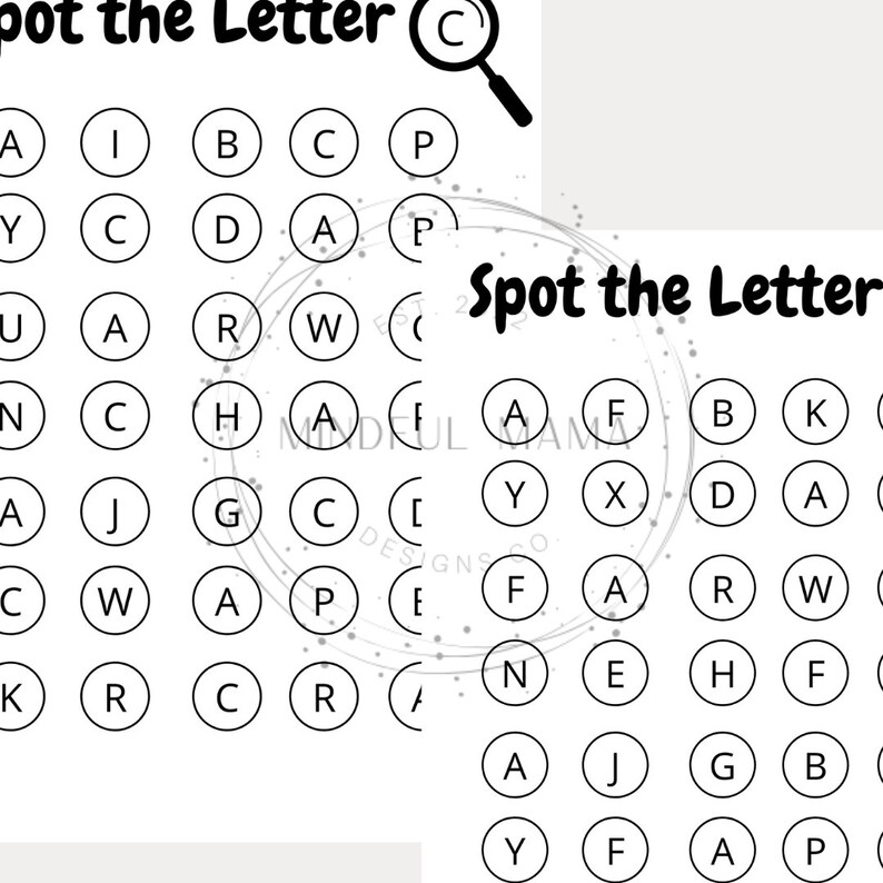 Spot the Letter, Uppercase, Visual Scanning Worksheets, Learning ...