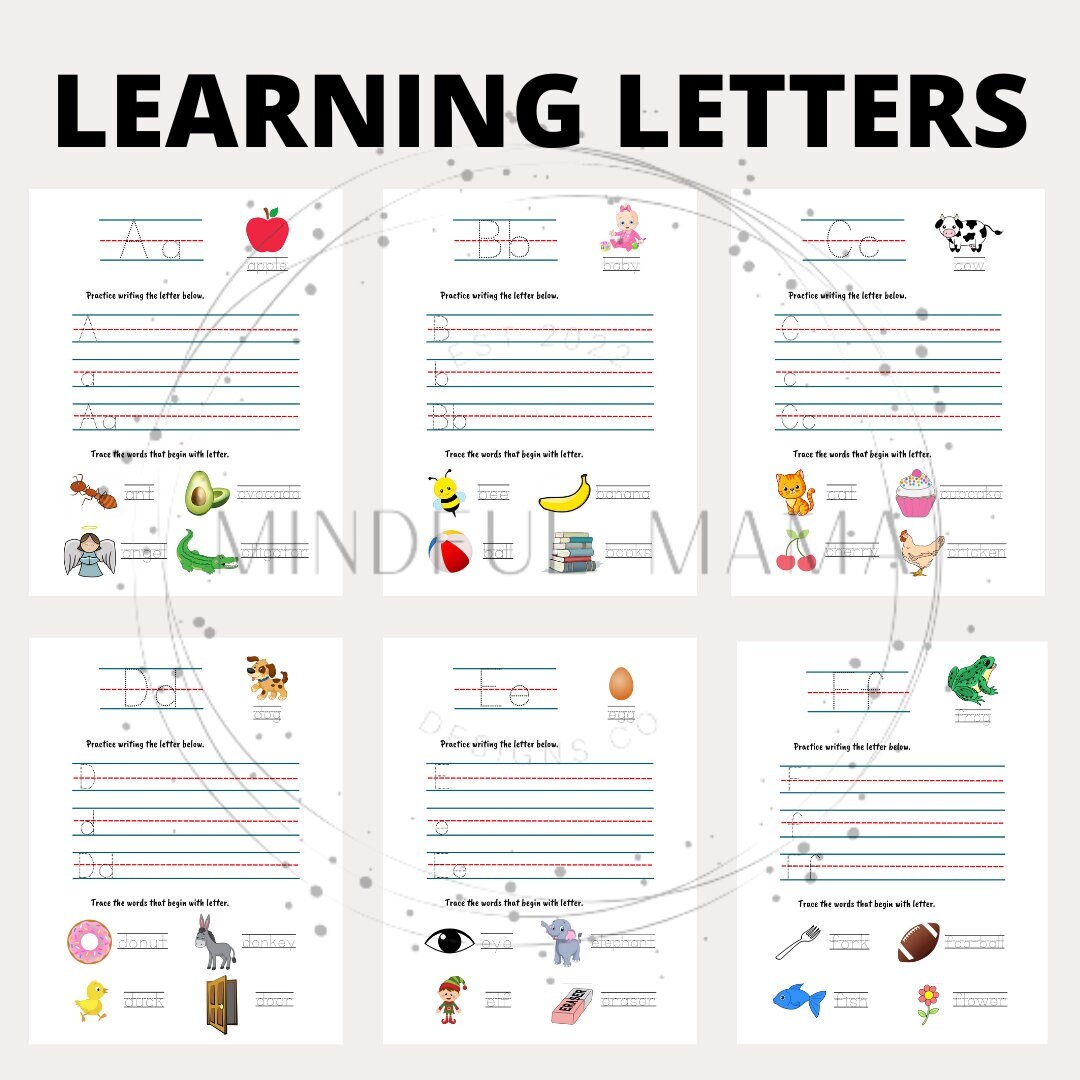 Learning Your Letters, 26 Pages of Letters, Digital Download, Preschool ...