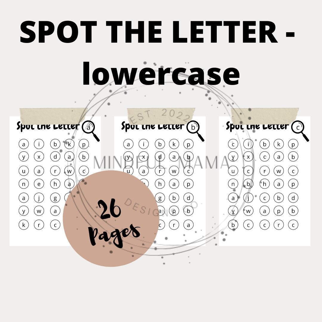 Spot the Letter, Lowercase, Visual Scanning, Digital Download ...