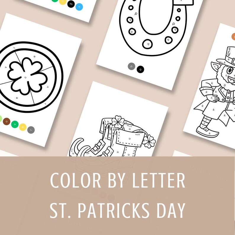 St Patricks Day Color by Letter Coloring Prek Homeschool Kindergarten ...
