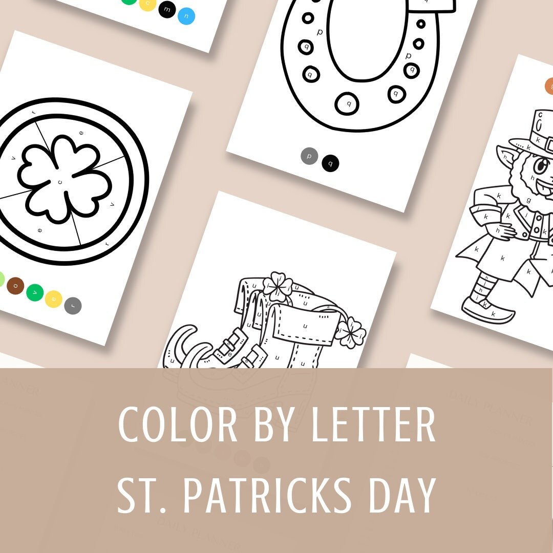St Patricks Day Color by Letter Coloring Prek Homeschool Kindergarten ...