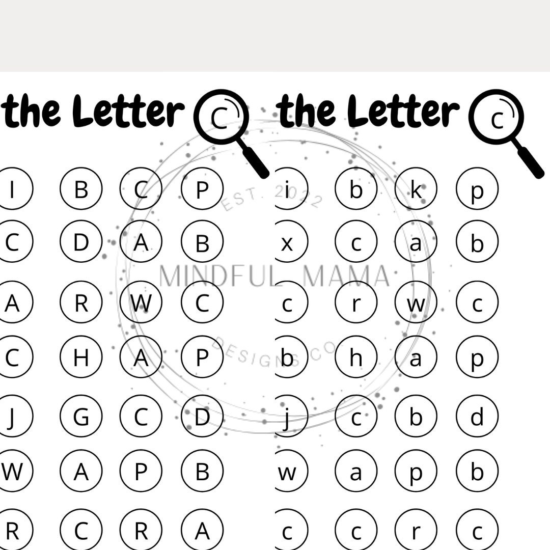 Spot the Letter, Uppercase and Lowercase, Visual Scanning, Printable ...