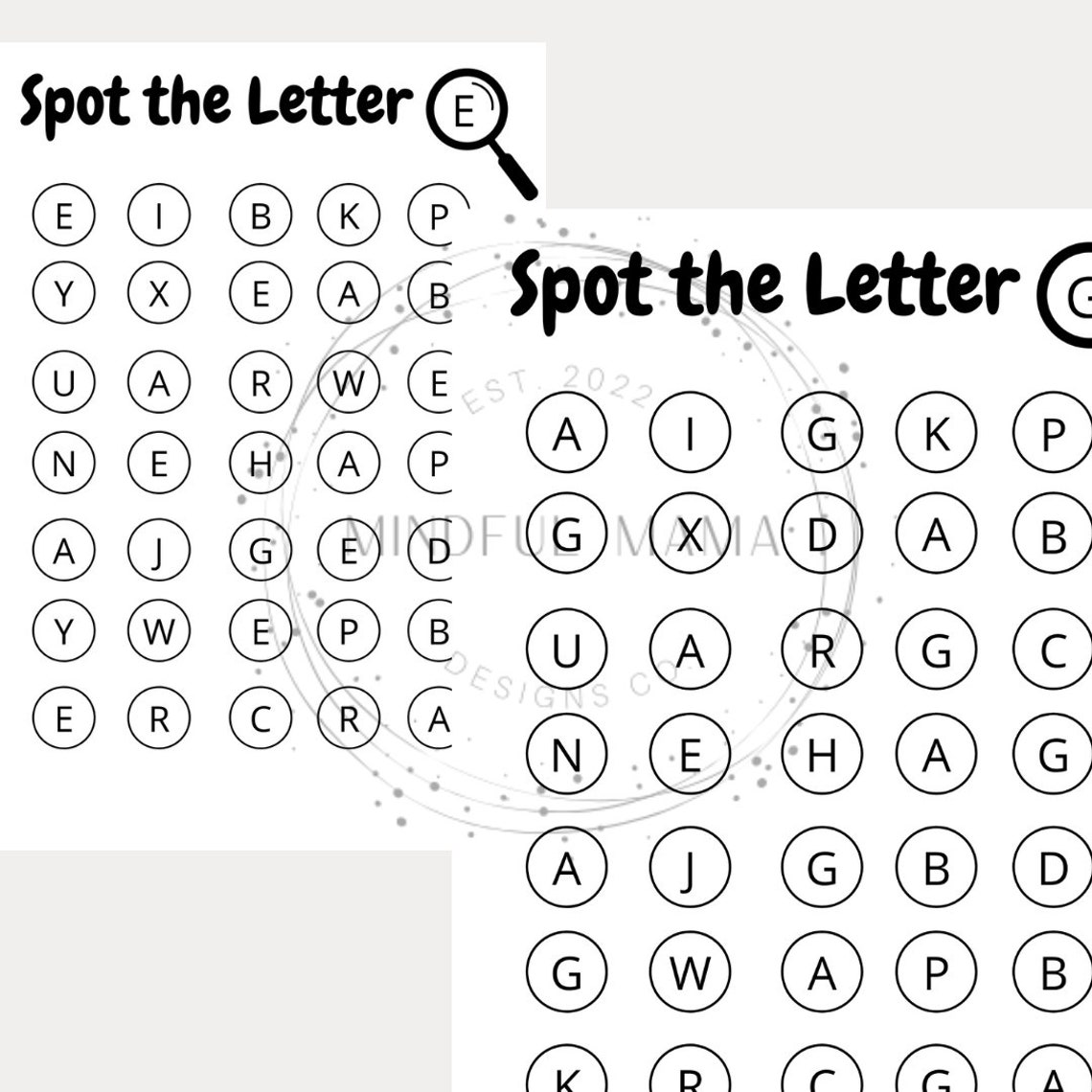 Spot the Letter, Uppercase, Visual Scanning Worksheets, Learning ...