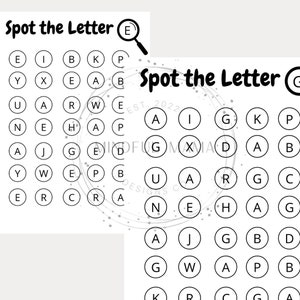 Spot the Letter, Uppercase, Visual Scanning Worksheets, Learning ...
