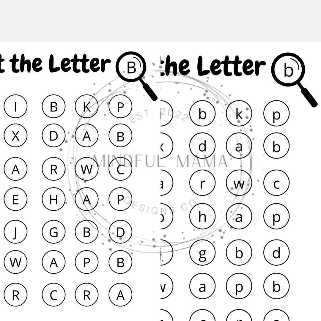 Spot the Letter, Uppercase and Lowercase, Visual Scanning, Printable ...