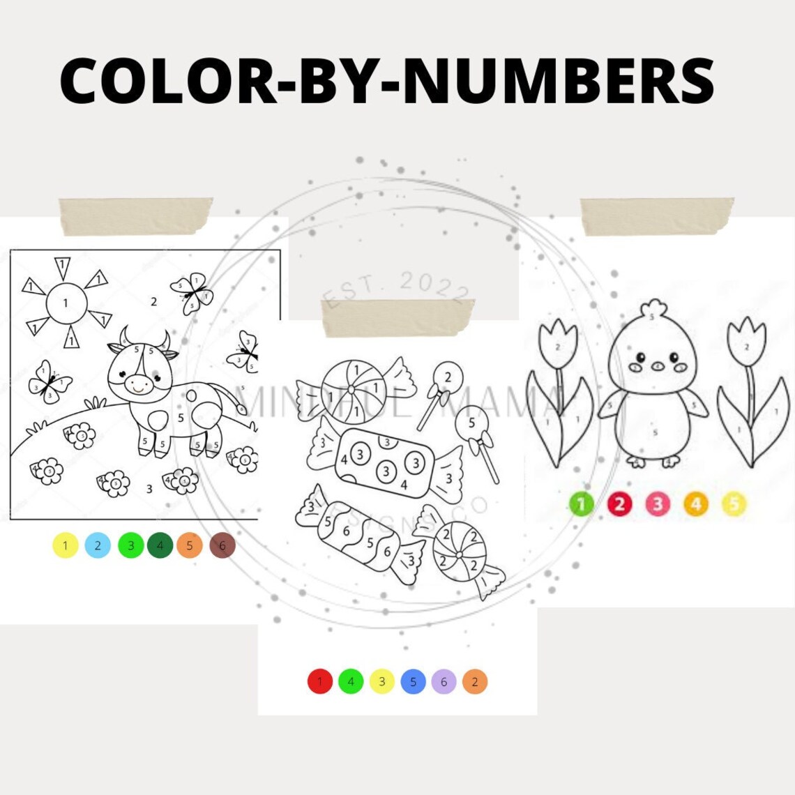 Color by Number 20 Pages Coloring Pages Busy Binder - Etsy