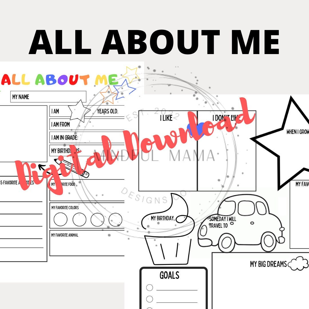 Alles over mij, Werkbladen leren, Volgende aanwijzingen, Pre-K, Peuter ...