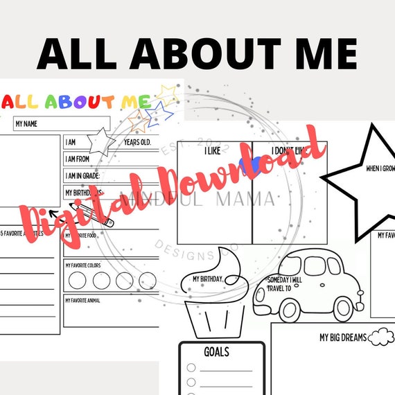 Alles over mij Werkbladen leren Volgende aanwijzingen - Etsy Nederland