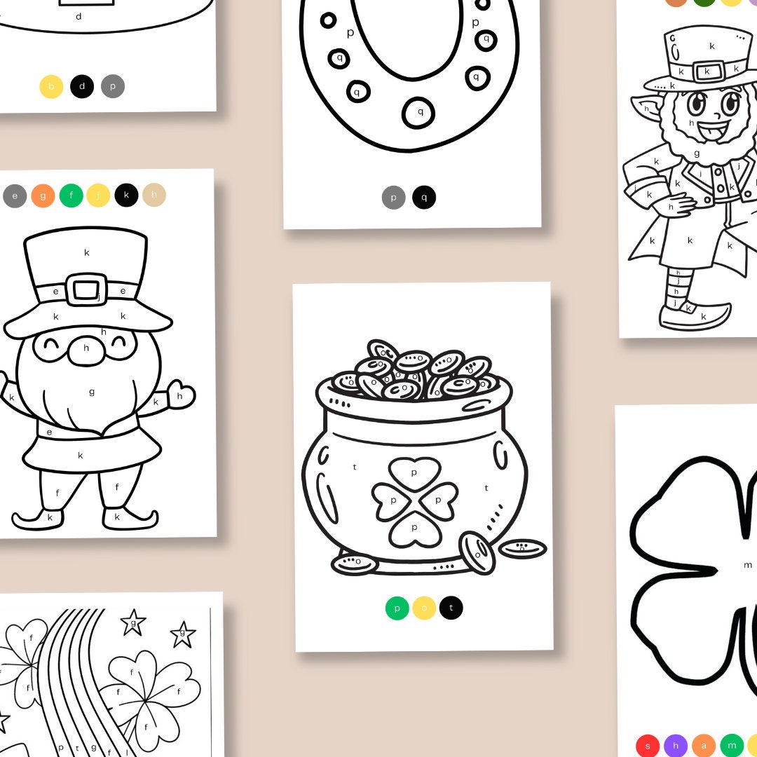 St Patricks Day Color by Letter Coloring Prek Homeschool Kindergarten ...