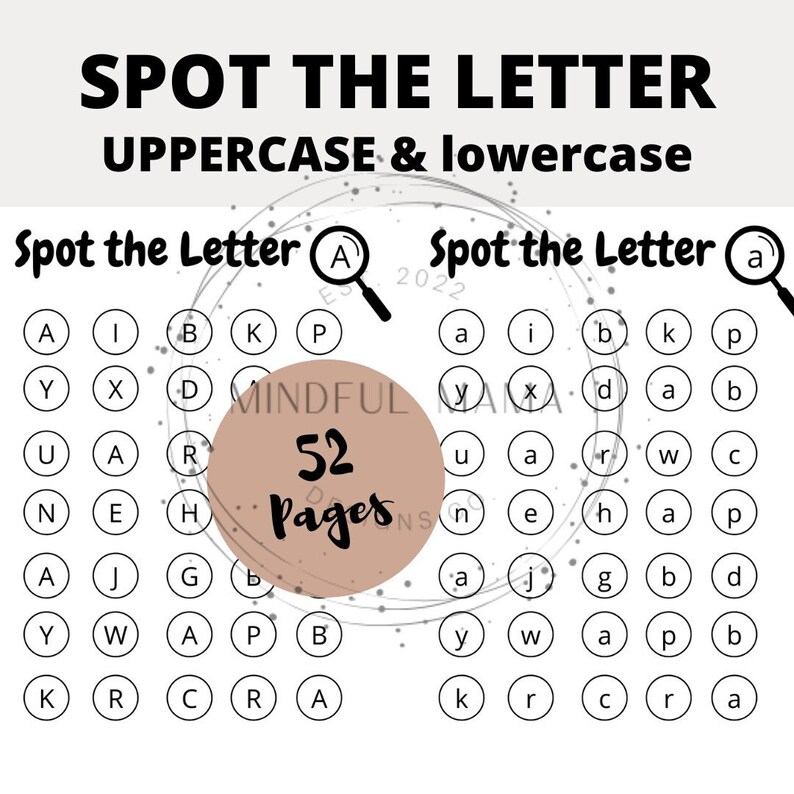 Spot the Letter Uppercase and Lowercase Visual Scanning - Etsy