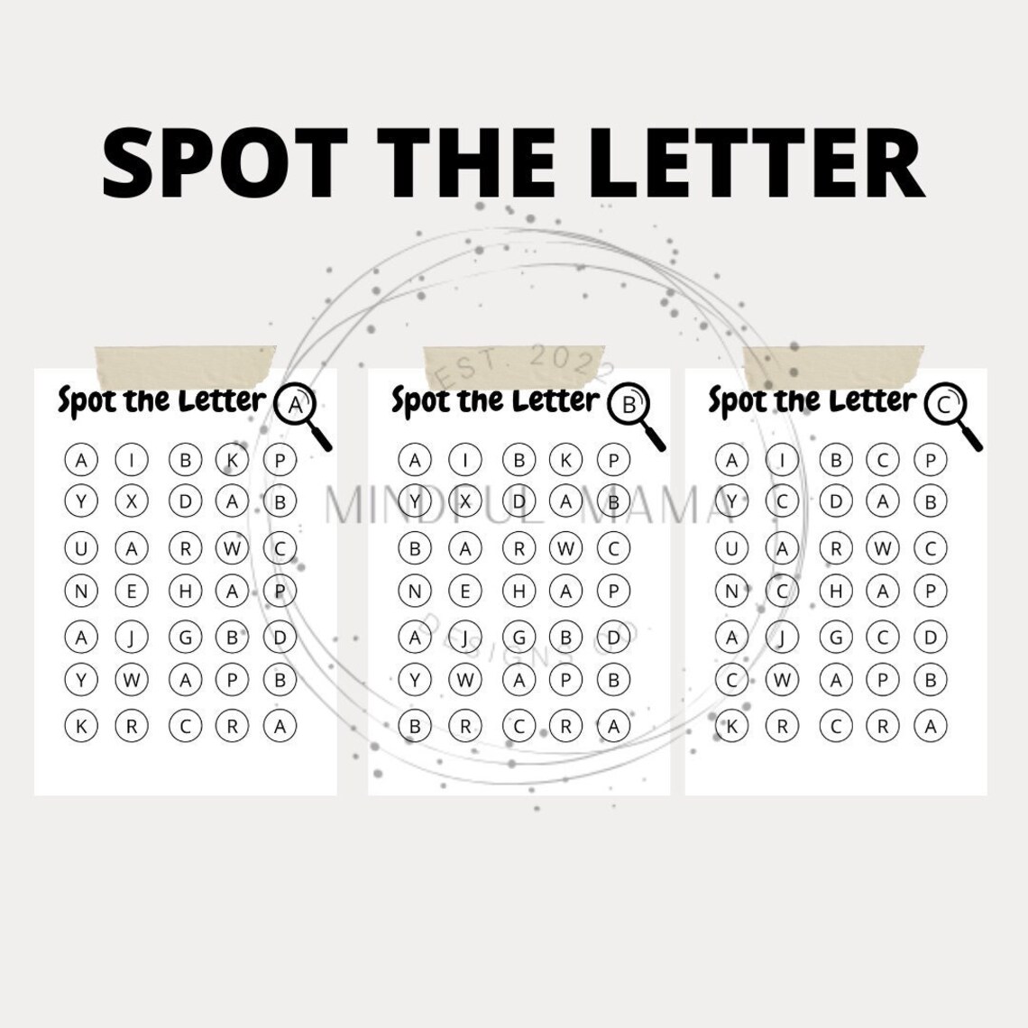 Spot the Letter, Uppercase, Visual Scanning Worksheets, Learning ...