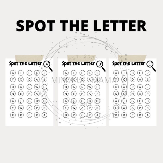 Spot the Letter Uppercase Visual Scanning Worksheets - Etsy India