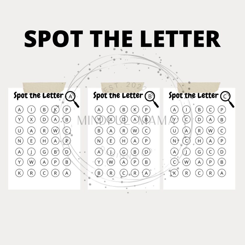 Spot the Letter, Uppercase, Visual Scanning Worksheets, Learning ...