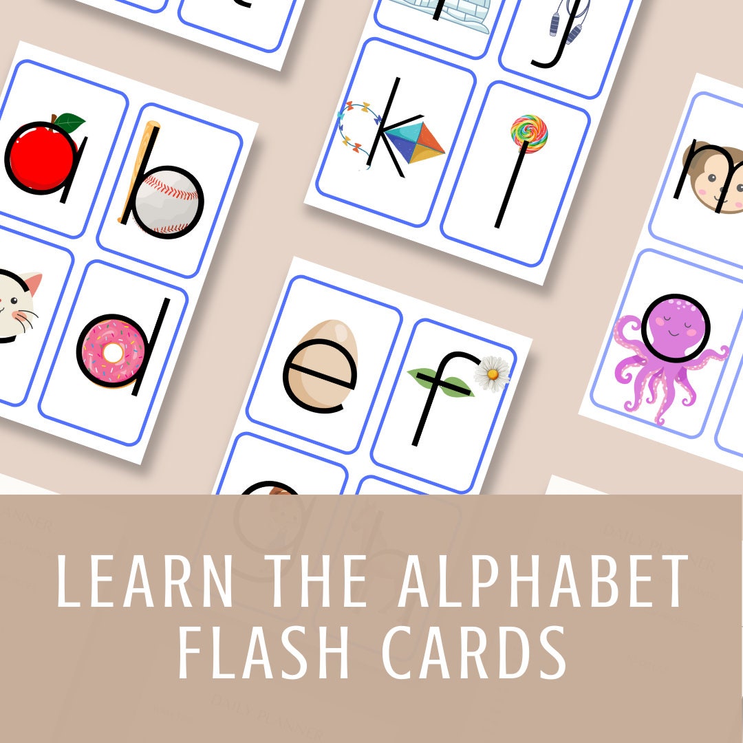 Alphabet Flashcards Phonics Learning Activity Lowercase Letters Sounds ...