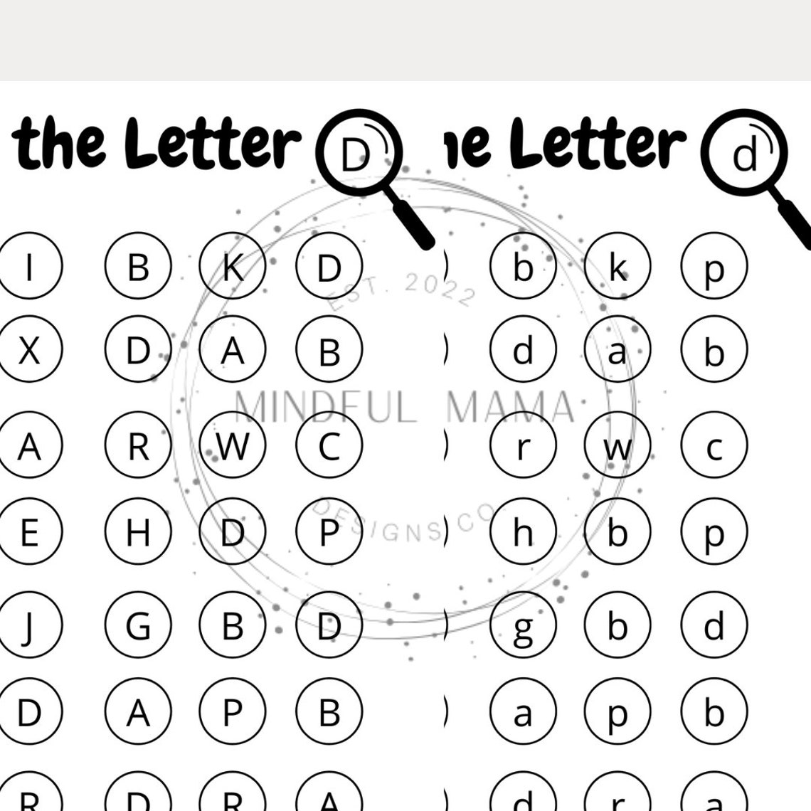 Spot the Letter, Uppercase and Lowercase, Visual Scanning, Printable ...