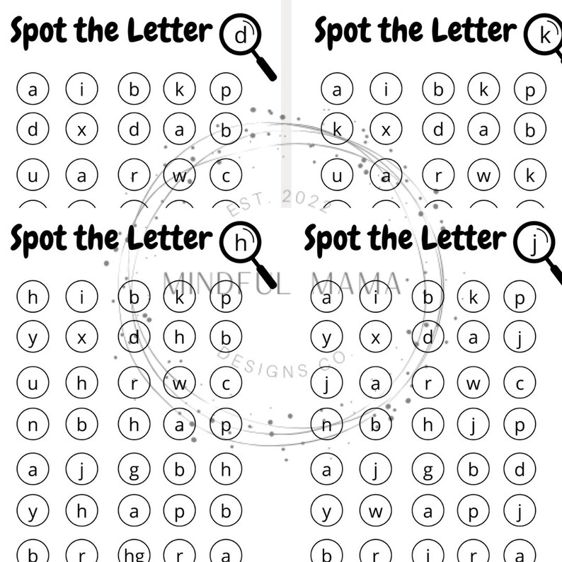 Spot the Letter, Lowercase, Visual Scanning, Digital Download ...