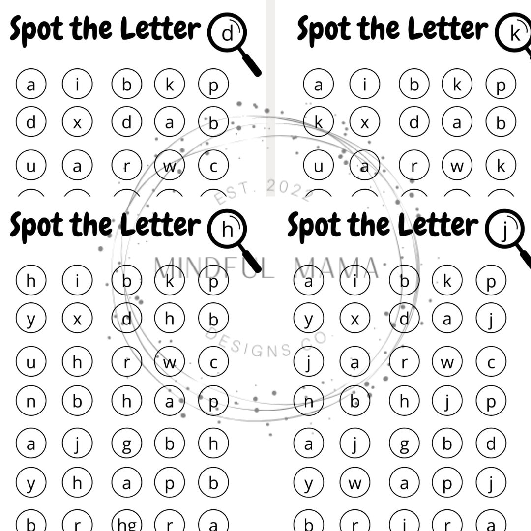 Spot the Letter, Lowercase, Visual Scanning, Digital Download ...