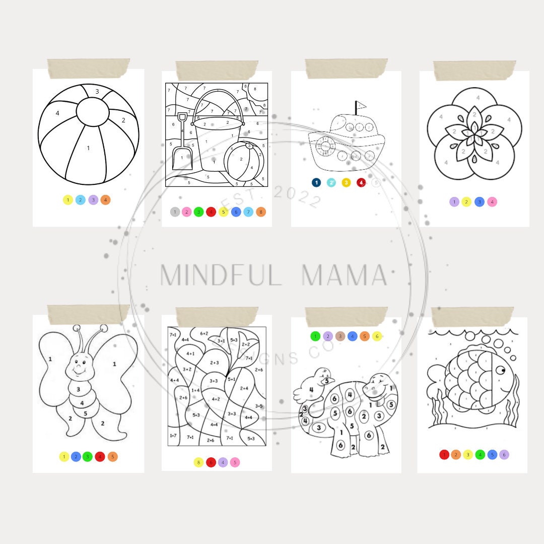 Color by Number, 20 Pages, Coloring Pages, Busy Binder, Coloring ...