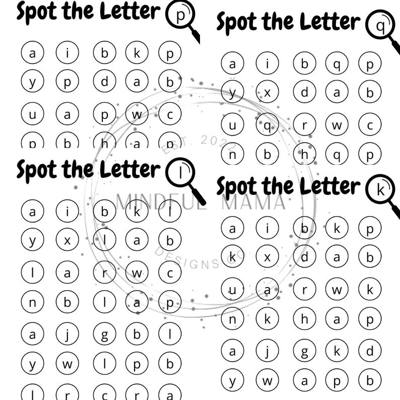 Spot the Letter, Lowercase, Visual Scanning, Digital Download ...