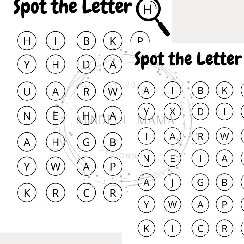 Spot the Letter, Uppercase, Visual Scanning Worksheets, Learning ...