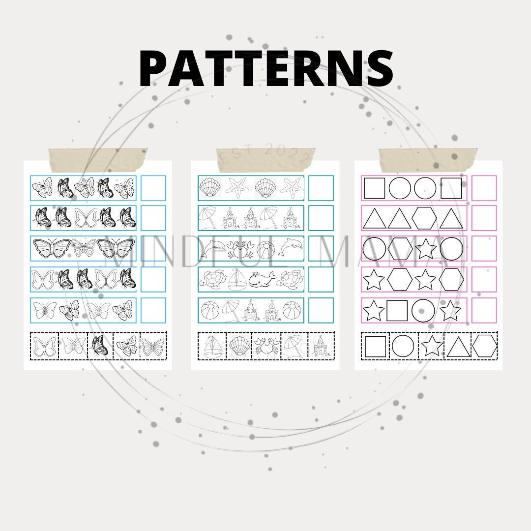 Patterns, 13 Pages, Learning, Preschool, Pre-k, Homeschool, Digital ...