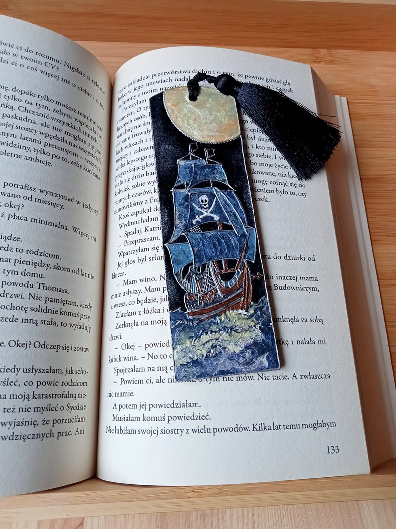 Wooden Bookmark Pirates, Pirate Ship, Wood Burned Fish Pyrography, Best ...
