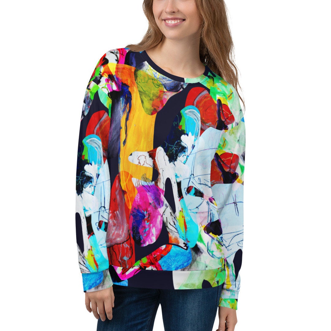 Painted Gestural Brush Strokes Abstract Unisex Sweatshirt - Etsy