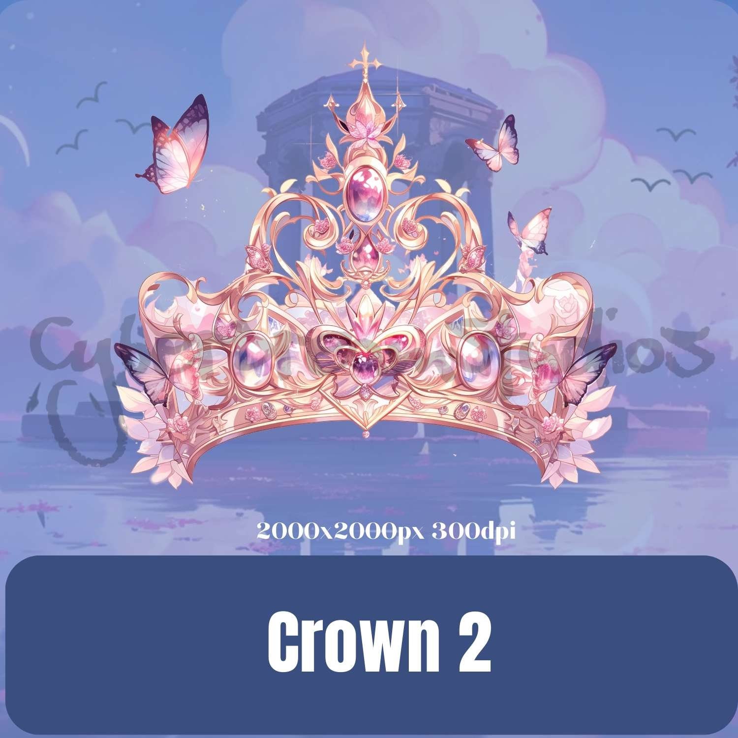 6 Cute Crowns Vtuber Assets for Streaming - Commercial Use, High ...