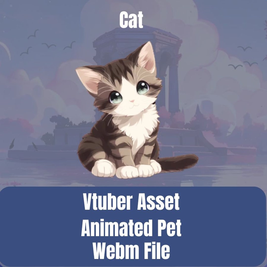 Animated Cat Vtuber Pet Asset | HD Animation With Transparent ...