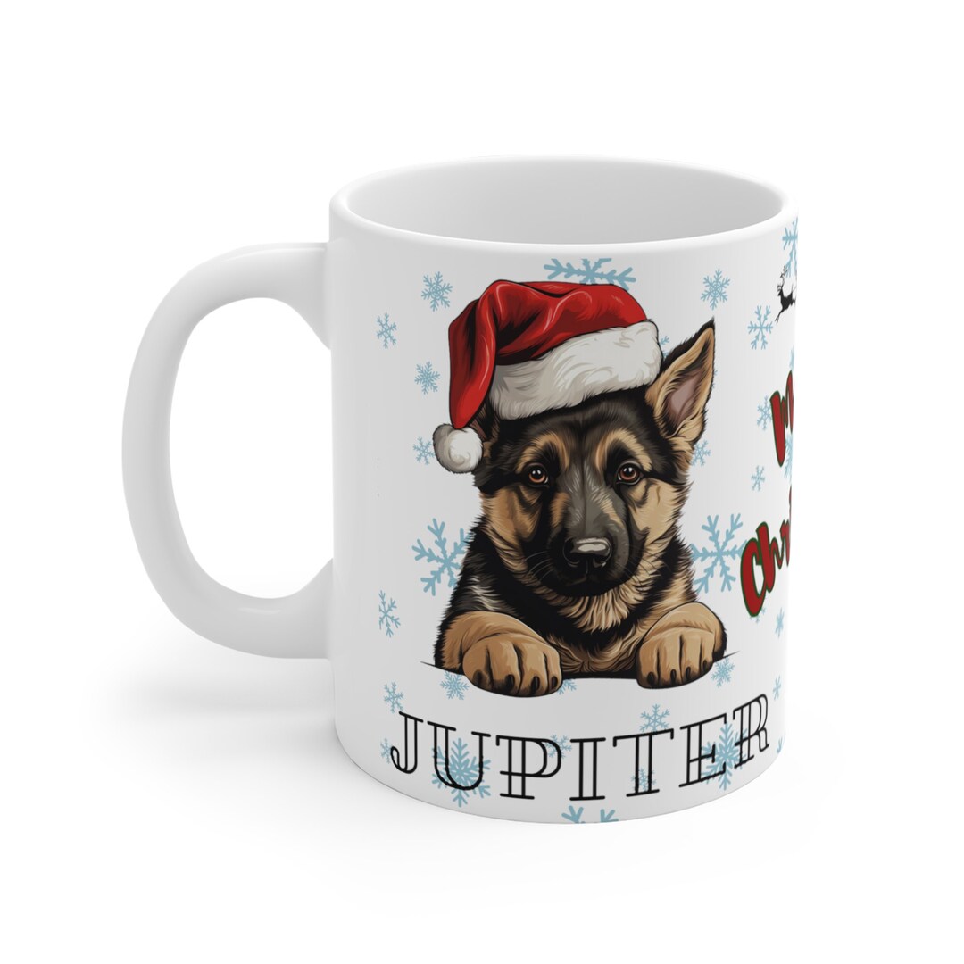 Custom Dog Mug Christmas German Shepherd Dog Mug 11oz Ceramic - Etsy