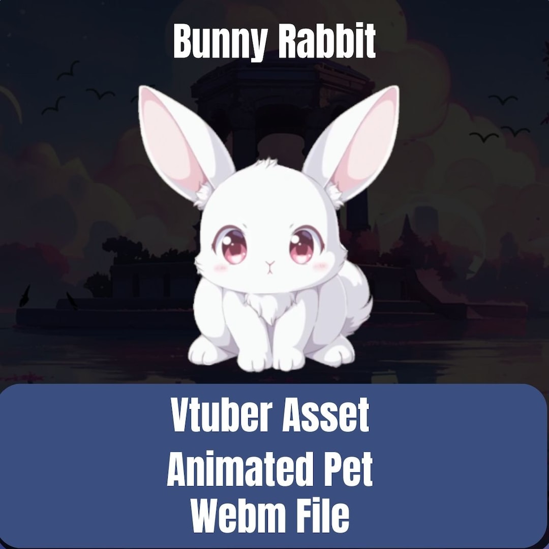 Animated Bunny Rabbit Vtuber Pet Asset | HD Animation With Transparent ...