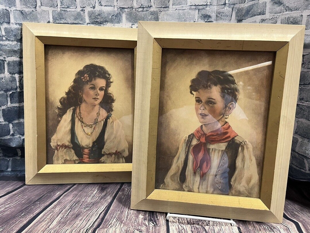 Vintage elena and chiko Print Set by Artist Anne Allaben - Etsy