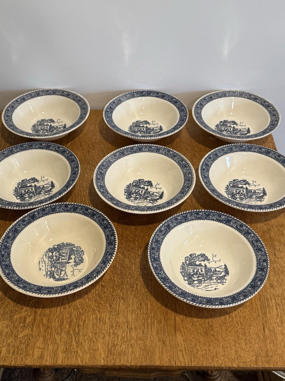 Homer Laughlin Stratwood Collection Shakespeare Blue Cereal Bowl 7" Set ...