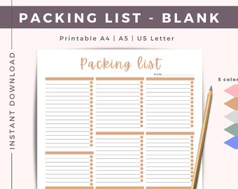 Blank Packing Checklist - Etsy