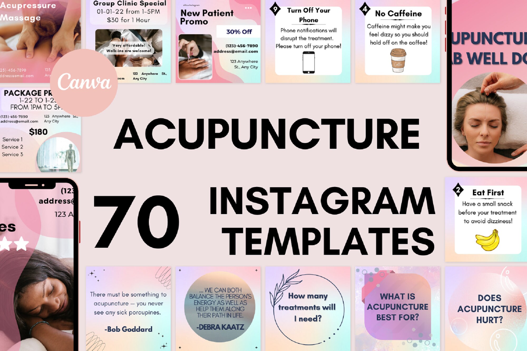 Acupuncture Instagram Templates With 70 Templates - Etsy