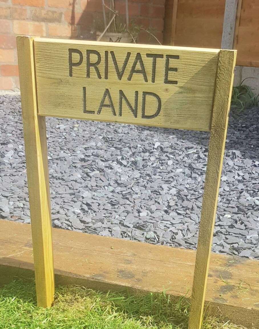Wooden Private Land Sign - Etsy UK