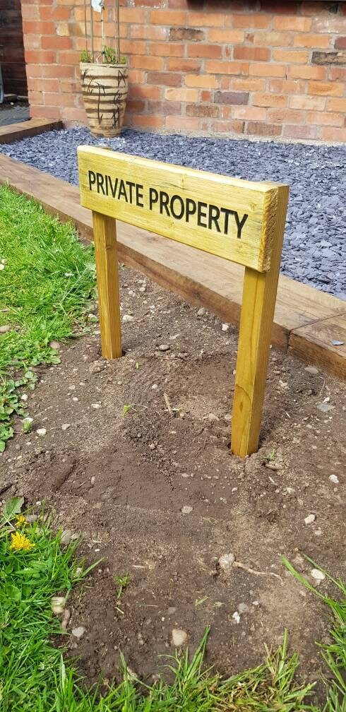 Wooden Freestanding Private Property Sign. - Etsy UK