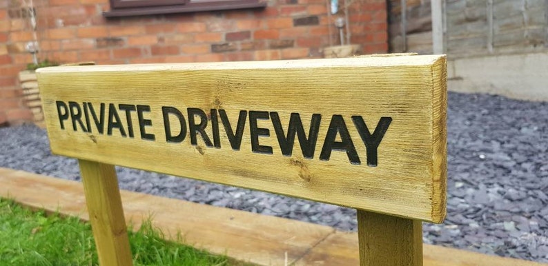 Wooden Freestanding Private Driveway Sign on Posts / Legs - Etsy UK