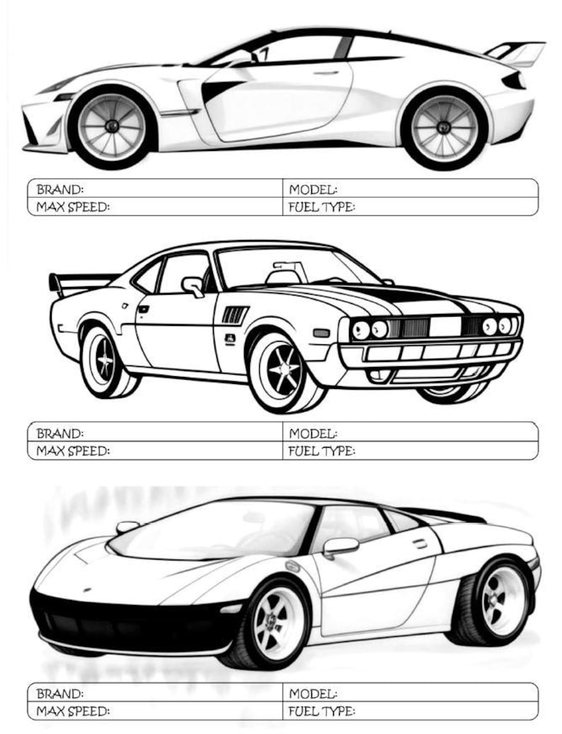 Race Car Coloring Book, Car Design, Create Your Own Car Brand ...