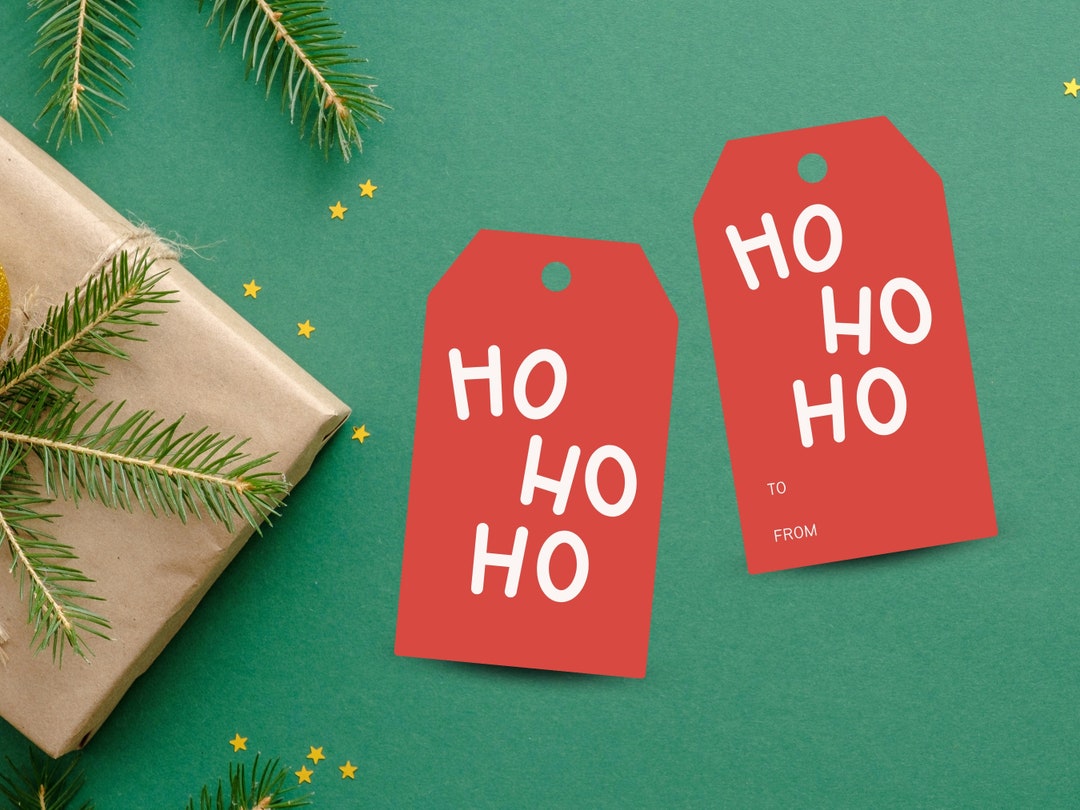 Ho Ho Ho Christmas Gift Tag Printable Gift Tag Christmas - Etsy
