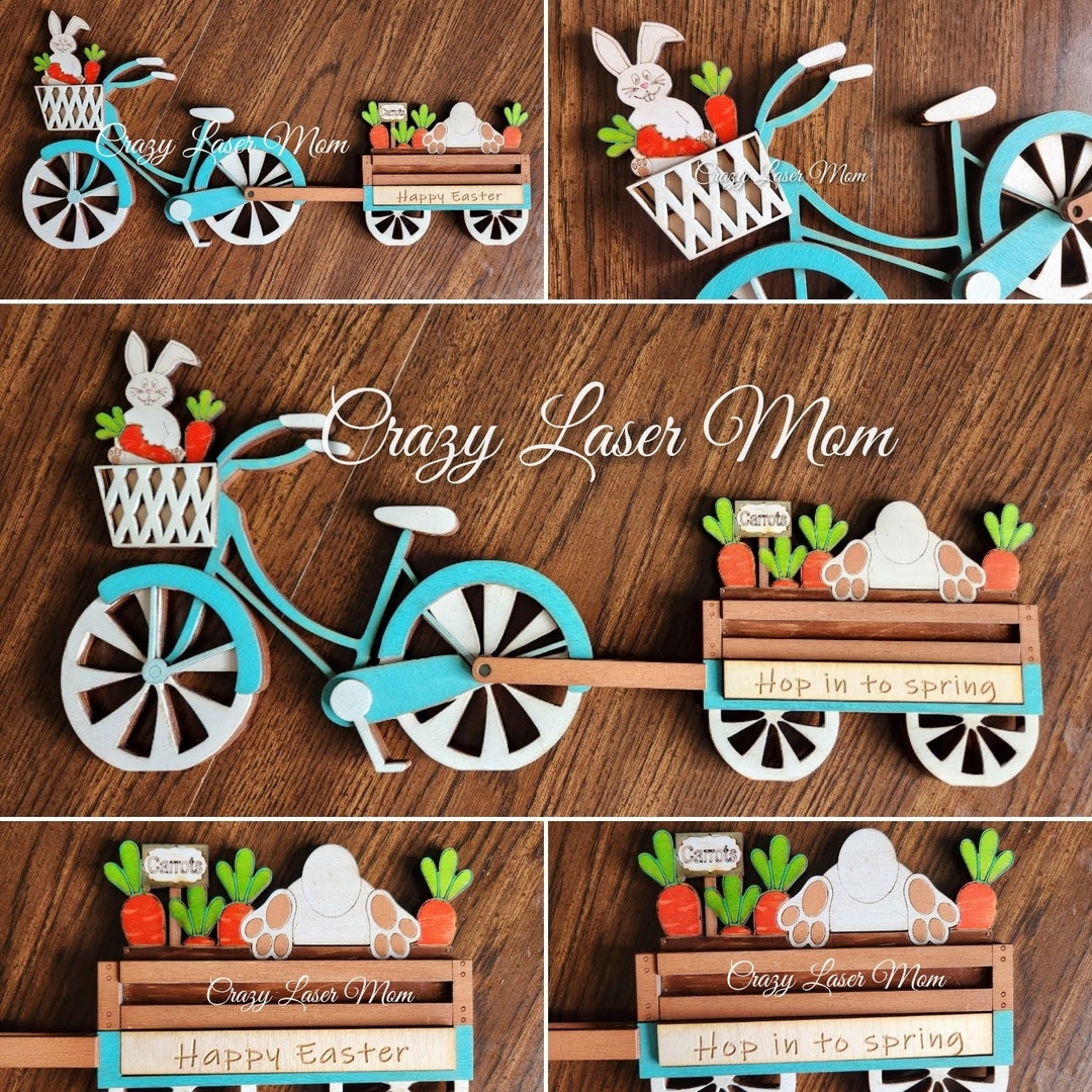 Easter, Spring, Carrot Patch Bunny, SVG, PNG, Bike Wagon Add on File ...