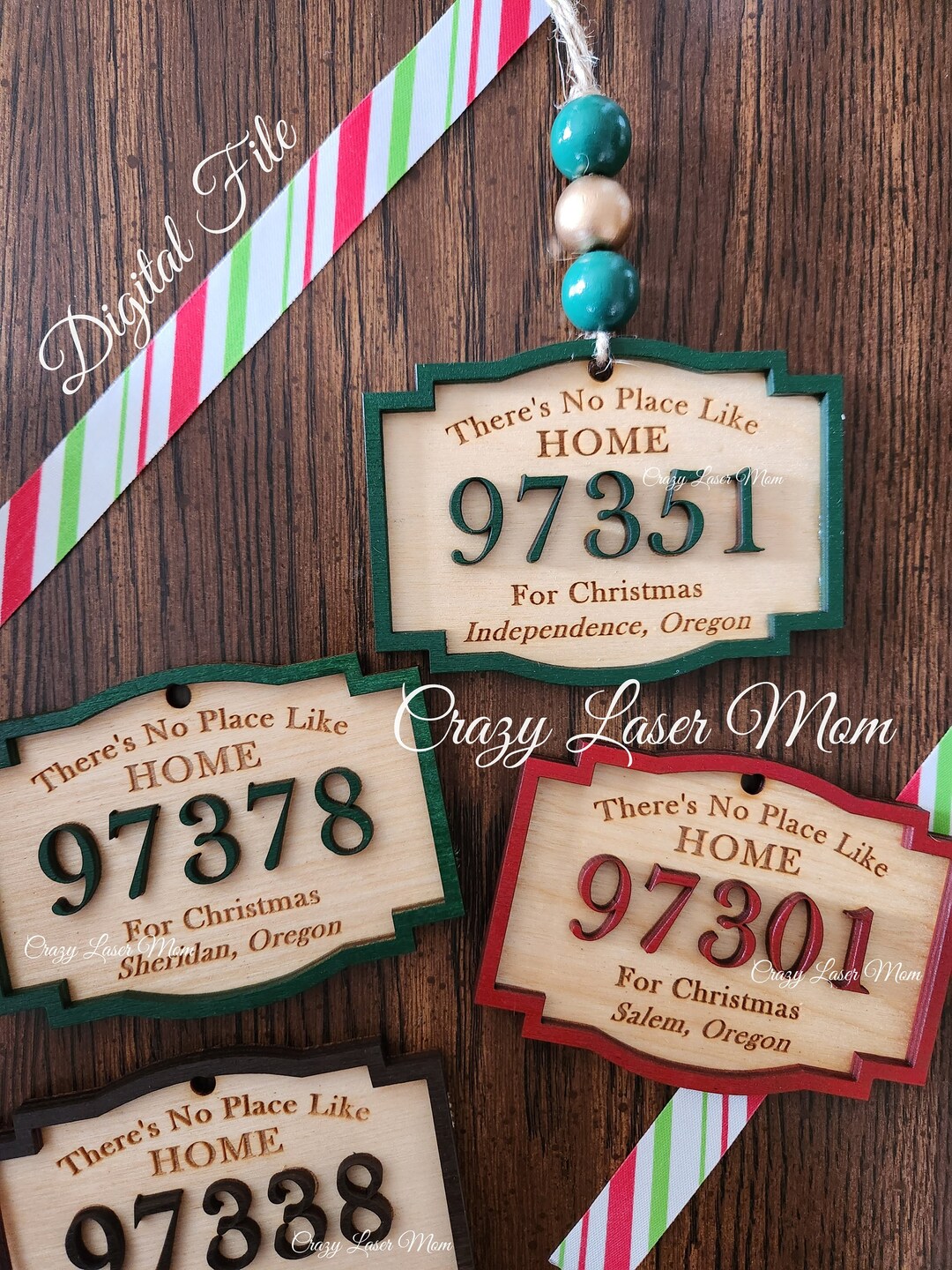 Zip Code Ornament - File Only, SVG, PNG, State, City, Christmas ...