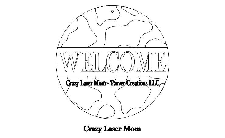 Welcome Cow Print Sign File - Etsy